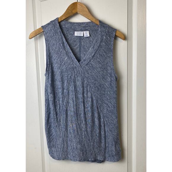 Sigrid Olsen | Tops | Sigrid Olsen Gray Blue Marble 0 Linen Vneck Tank ...